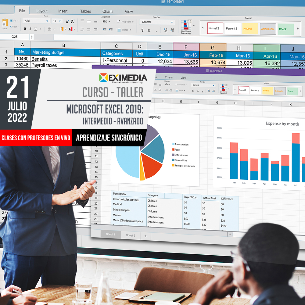 Curso - Taller Microsoft Excel 2019: Avanzado | EXIMEDIA